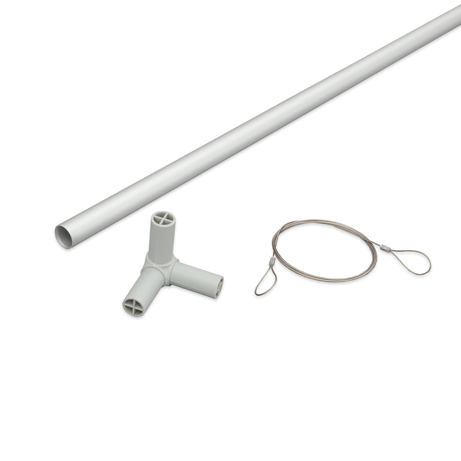 Profilé d'aluminium rond ø 25 mm avec suspension à 4 points