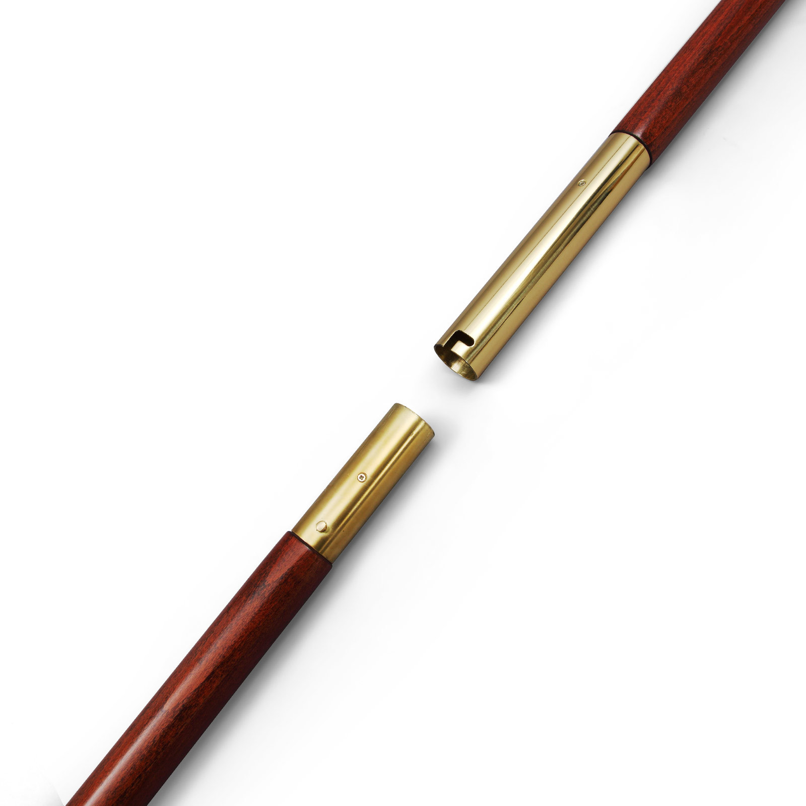 Hampe de drapeau en bois sombre avec pointe laiton décor, commander